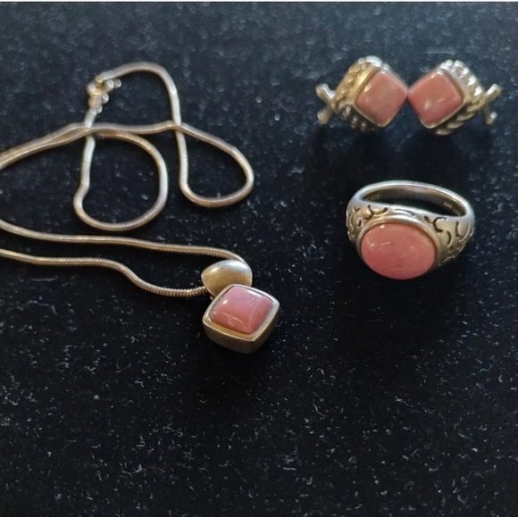 no brand | Jewelry | Vintage Sterling Silver Pink Jasper Jewelry Set ...